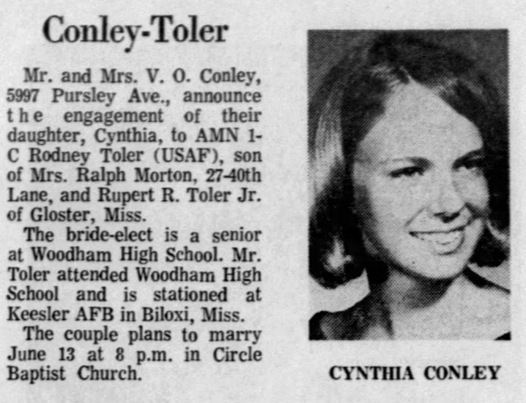 Conley-Toler – W. J. Woodham 1970
